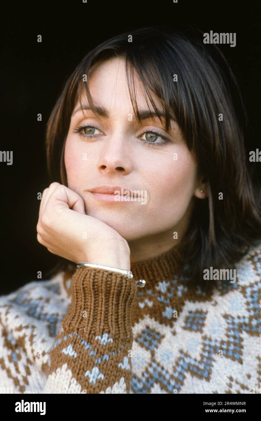 Portrait of French actress Catherine Leprince, circa 1987 Stock Photo ...