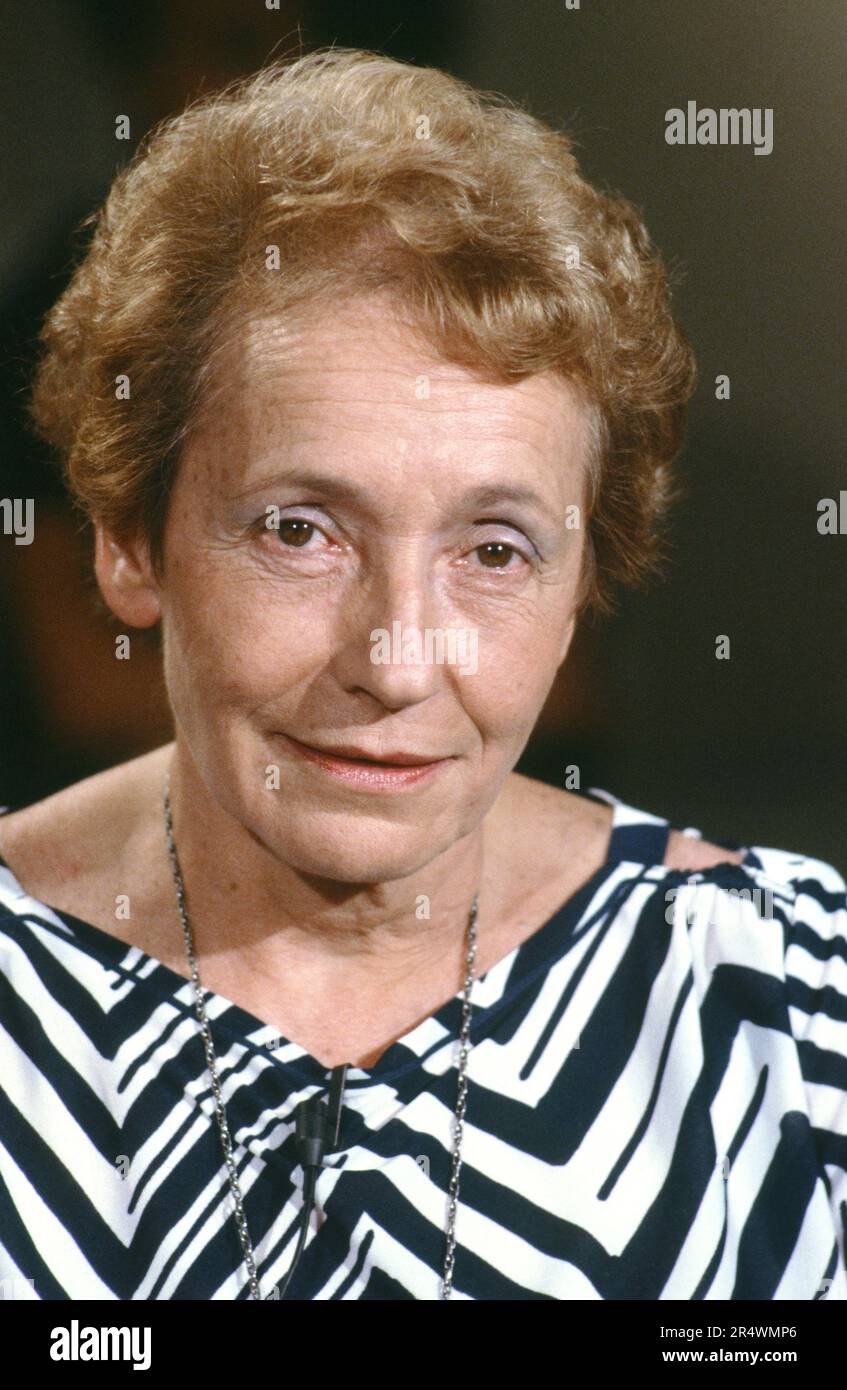 Yvonne Rebeyrol, French journalist, on the set of the literary TV show ...