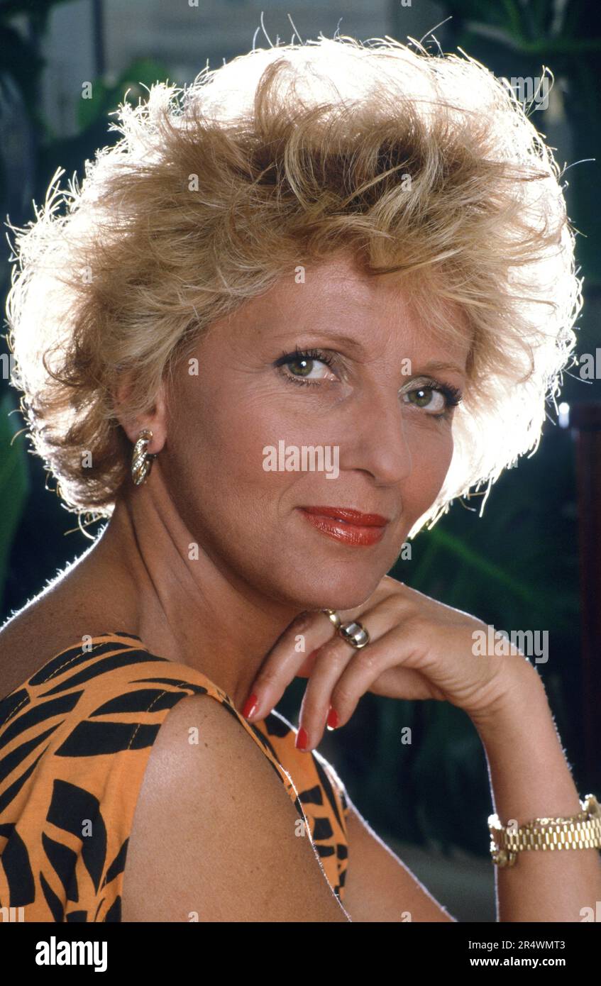 Portrait of the horse journalist Pierrette Brès circa 1987 Stock Photo ...