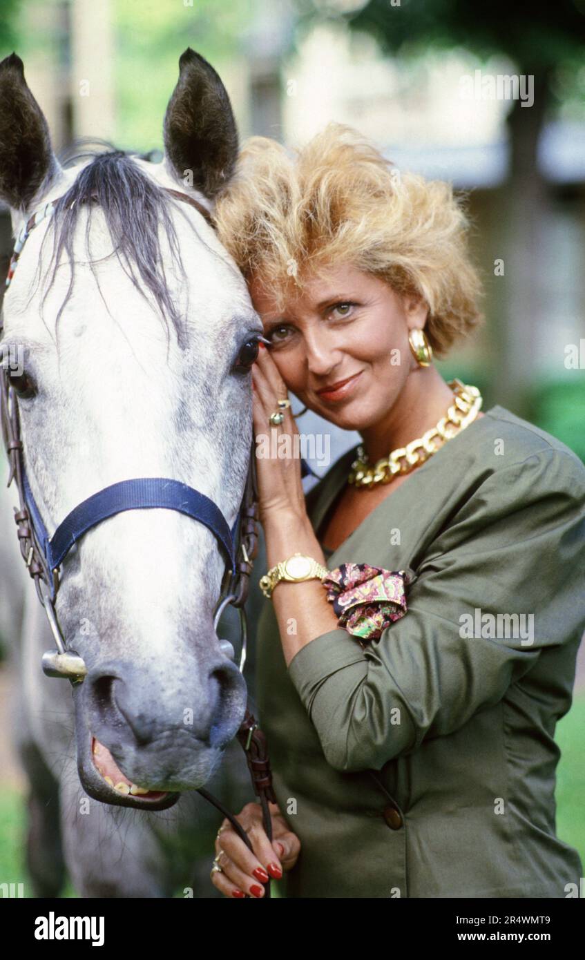 The horse journalist Pierrette Brès at the Longchamp Racecourse. Paris ...