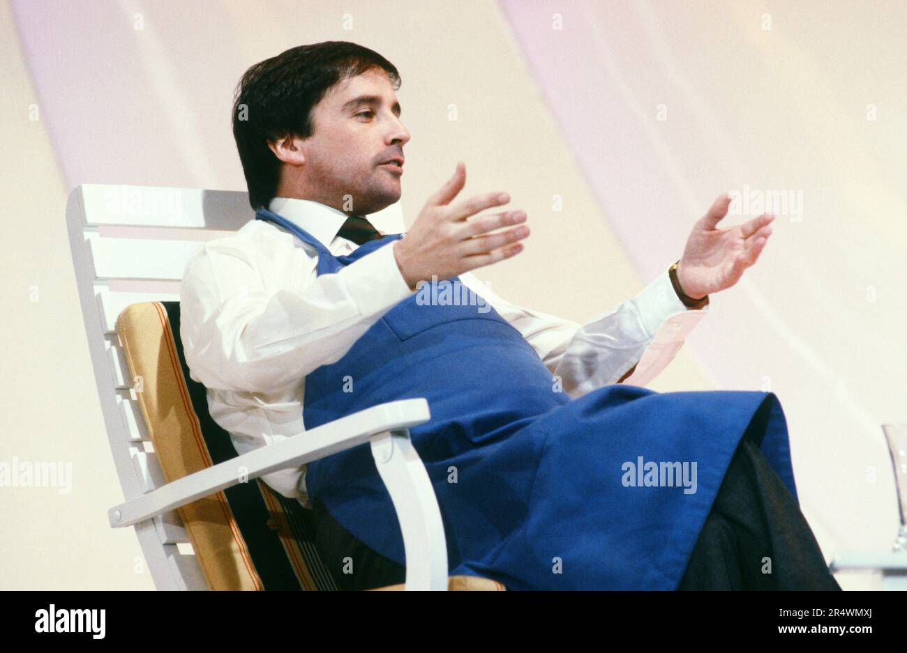 French comedian Thierry Le Luron on the stage of the Théâtre Marigny in ...
