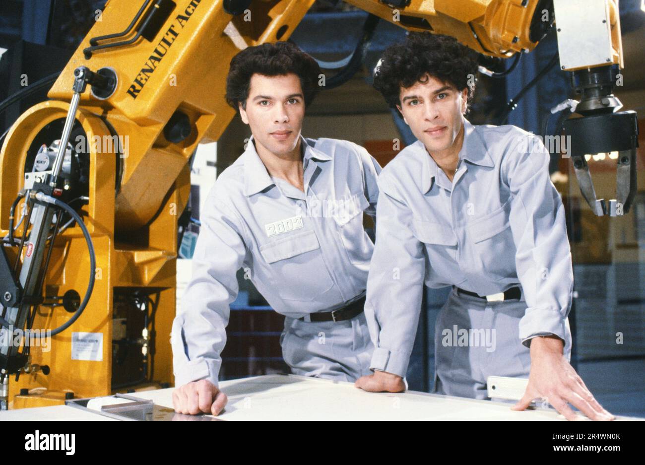 Igor and Grichka Bogdanoff presenting their scientific TV show "2002 ...