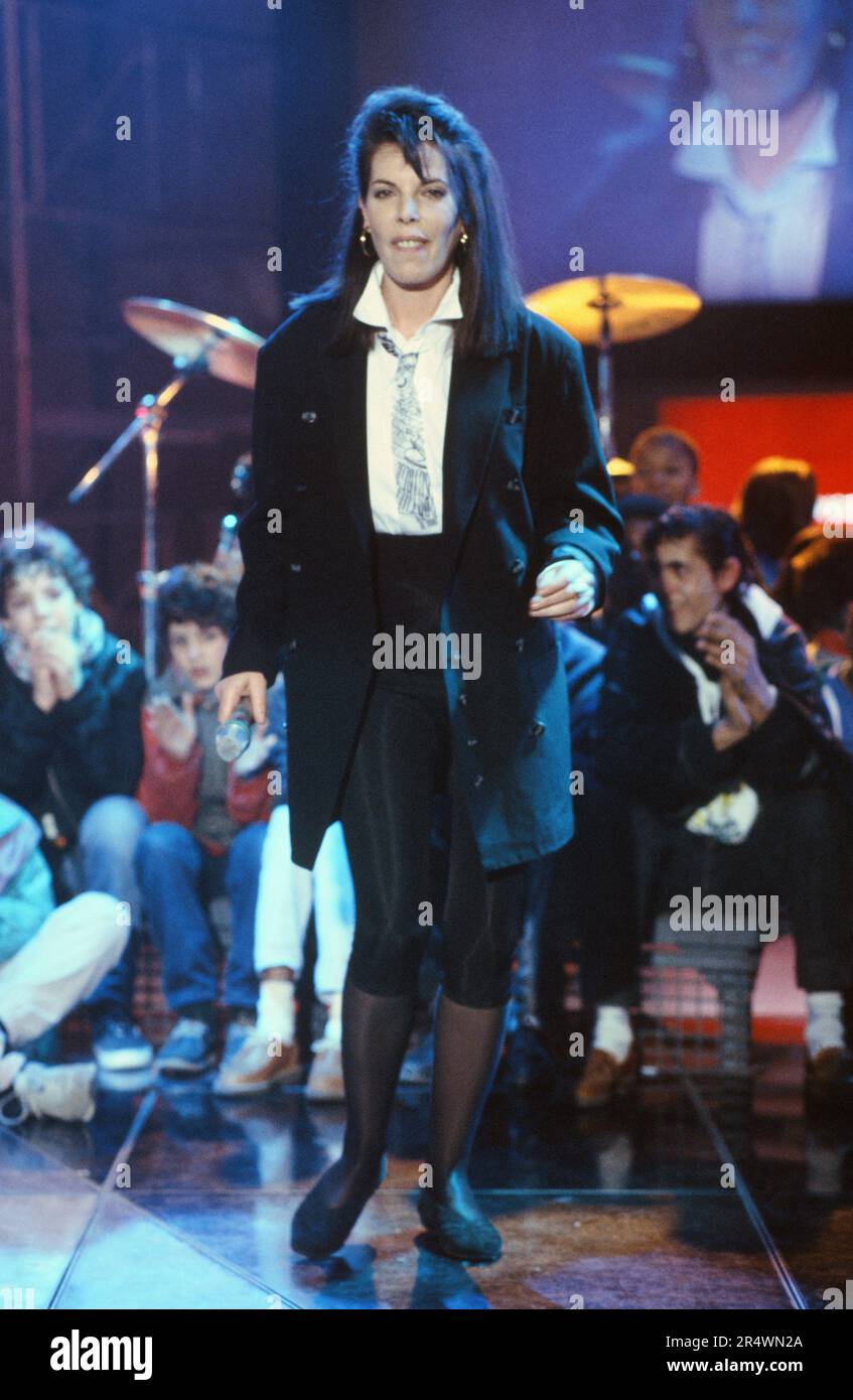 The French singer Dani on the set of the French variety show "Childéric ...