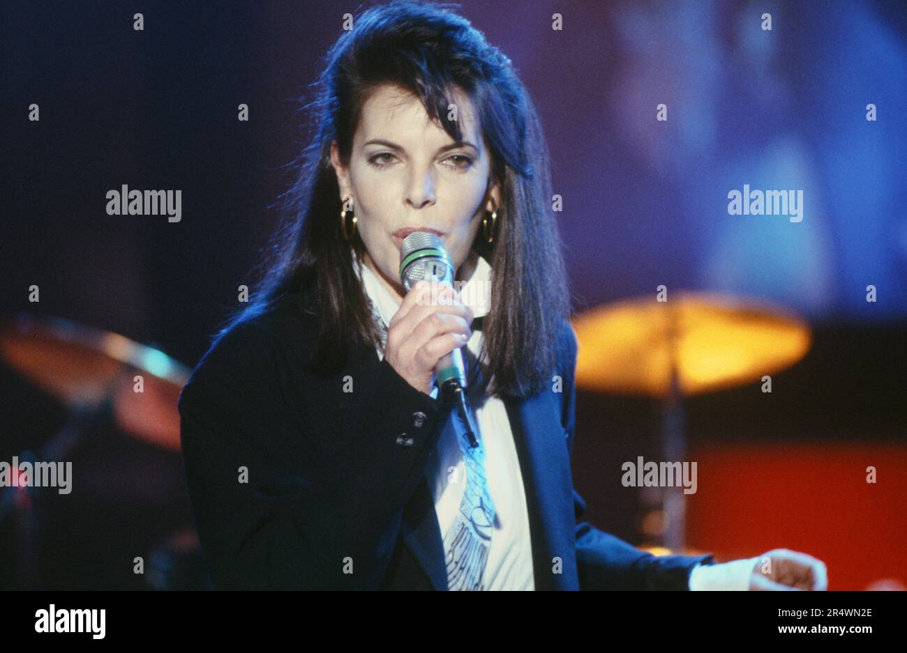 The French singer Dani on the set of the French variety show "Childéric ...