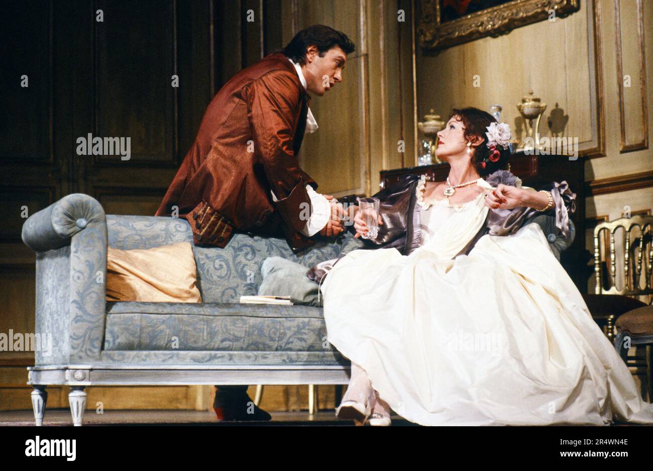 French actors Bernard Giraudeau and Anny Duperey on stage at the ...