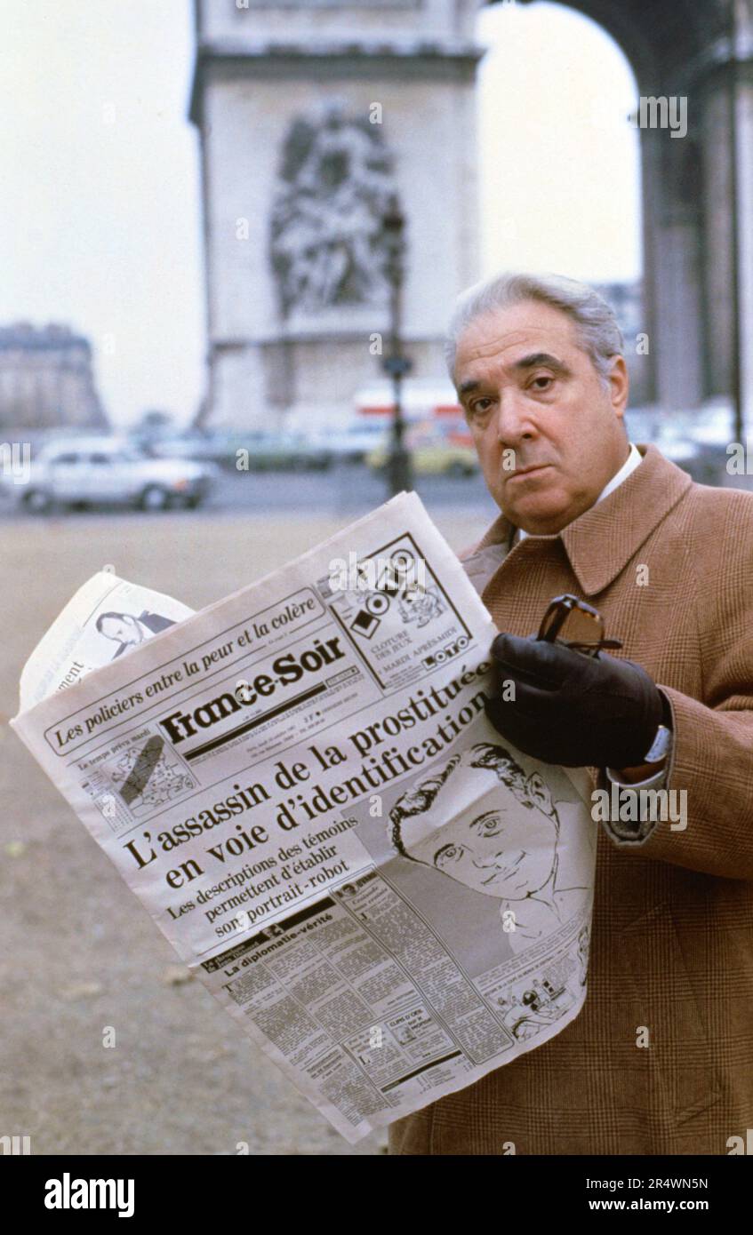 Actor Jacques Morel playing the role of Juge Fontanes in the TV series "Julien Fontanes ...