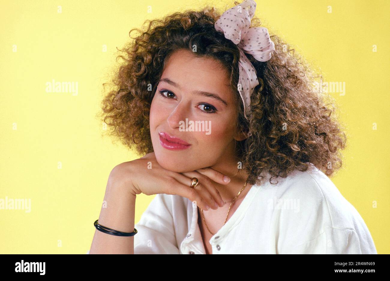 French actress Charlotte Kady. Studio portrait shot in June 1987 Stock ...