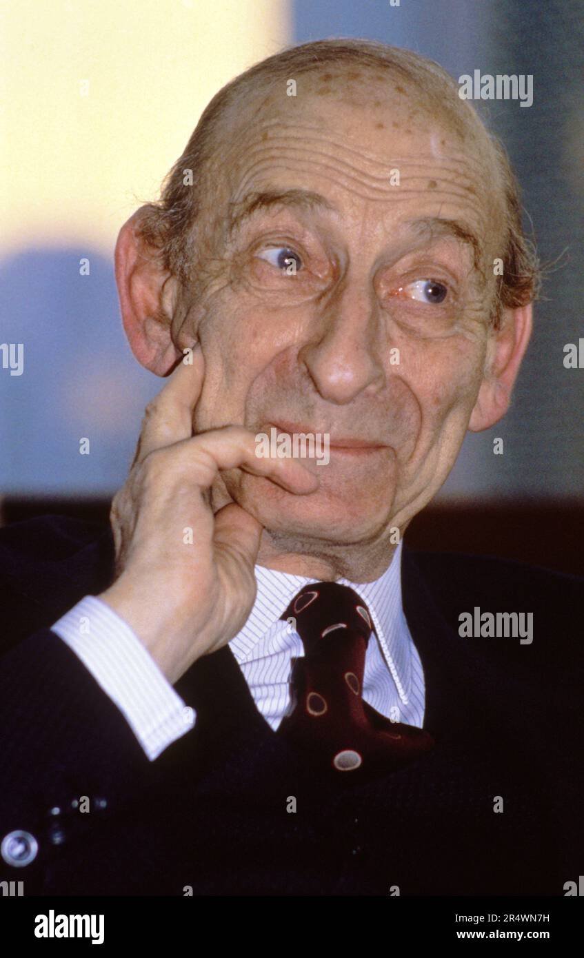 French philosopher and journalist Raymond Aron in his Paris office, c ...