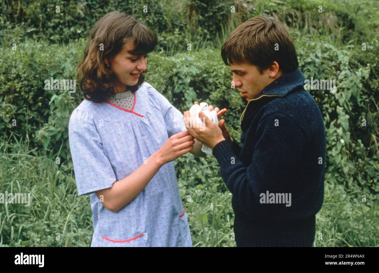 Sophie Edmond and Florent Pagny during the shooting of the TV film "Fou ...