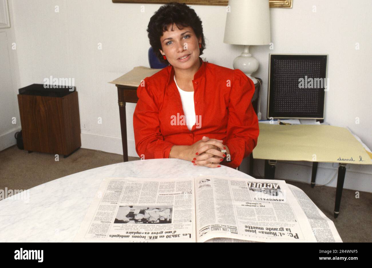 French journalist Anne Sinclair during a photo session at her home in ...