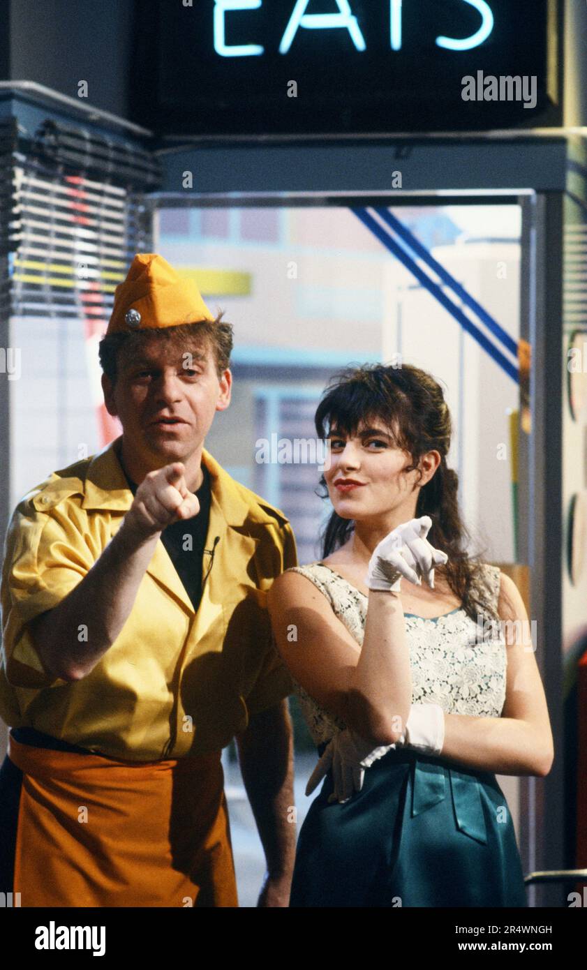 Jacky (Jacques Jakubowicz) and Lio on the set of the TV variety show ...