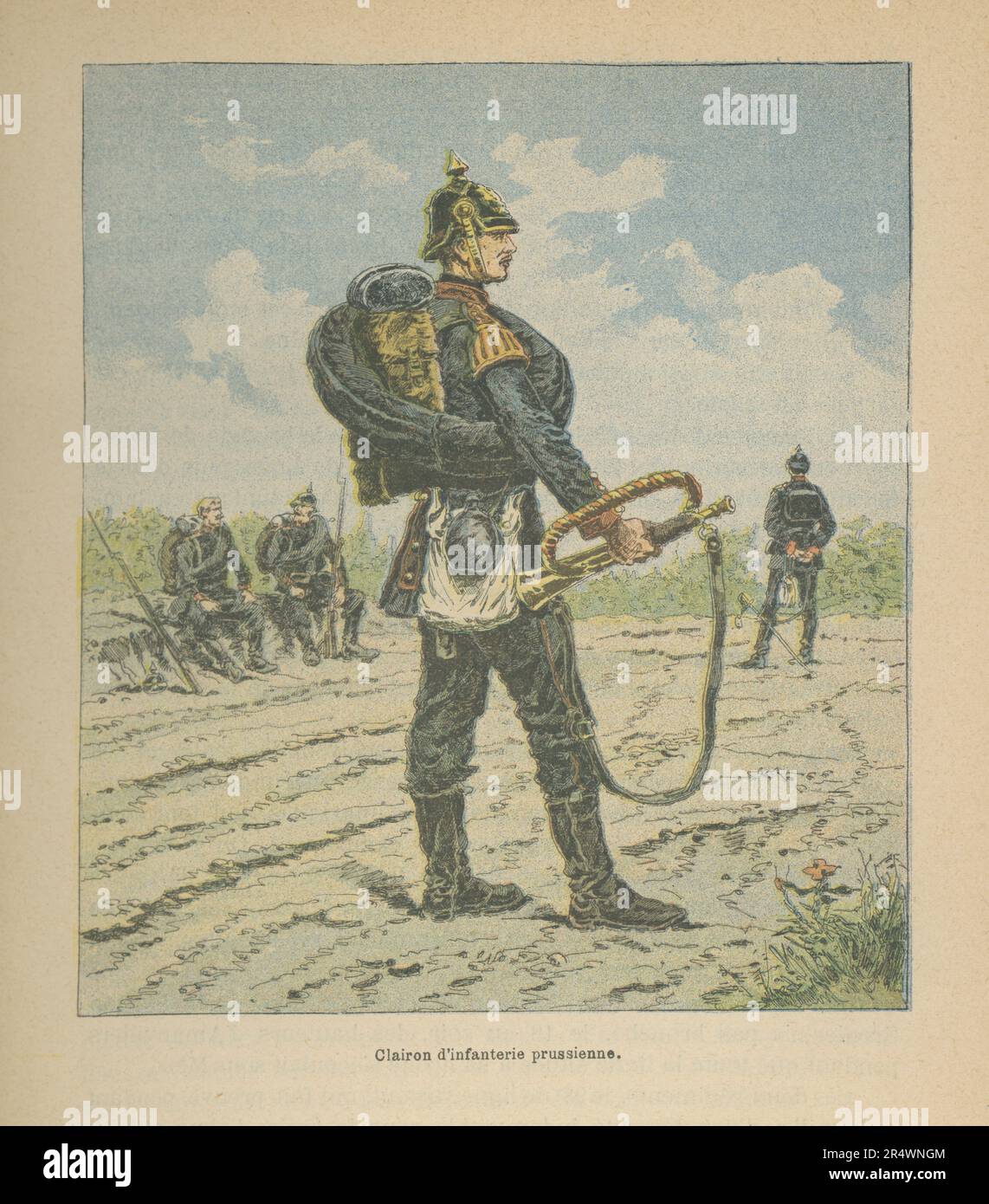 Prussian infantry bugler. Illustration published in the book 'Français ...