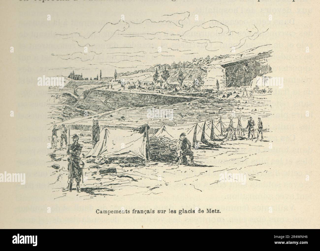 French camps on the heights of Metz. Illustration published in the book ...