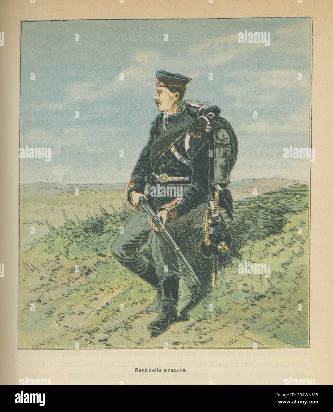 Advanced sentry. Illustration published in the book 'Français et ...