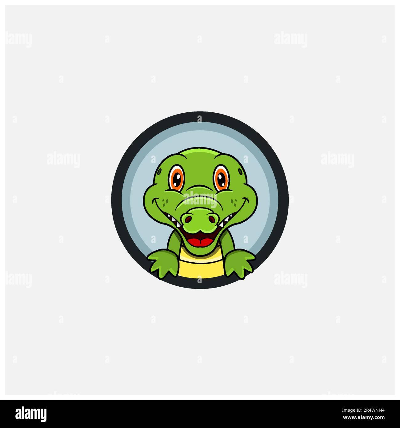 Funny Crocodile Head Character Design. Perfect For Logo, Label ...