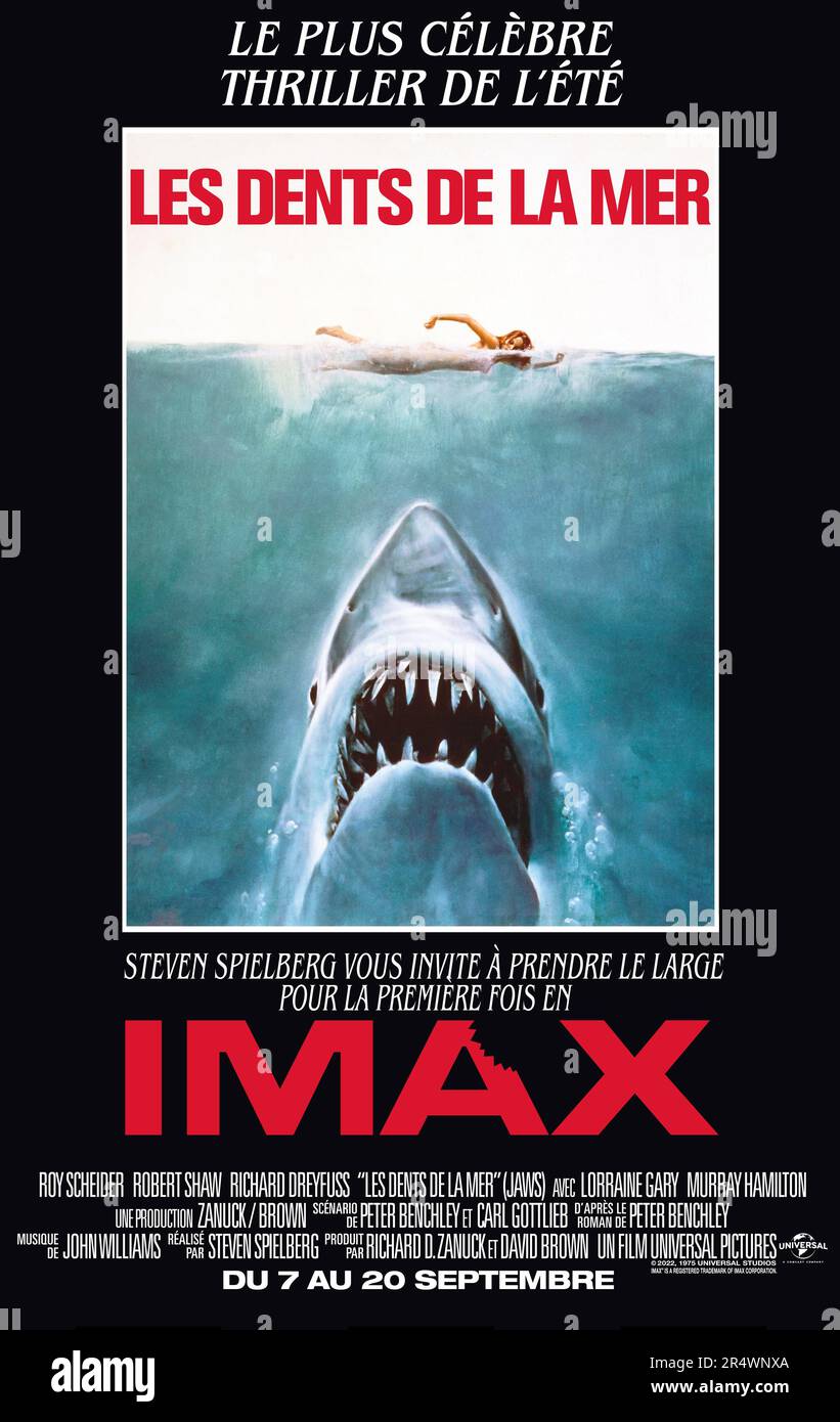 Jaws Year : 1975 USA Director : Steven Spielberg French poster Stock Photo - Alamy