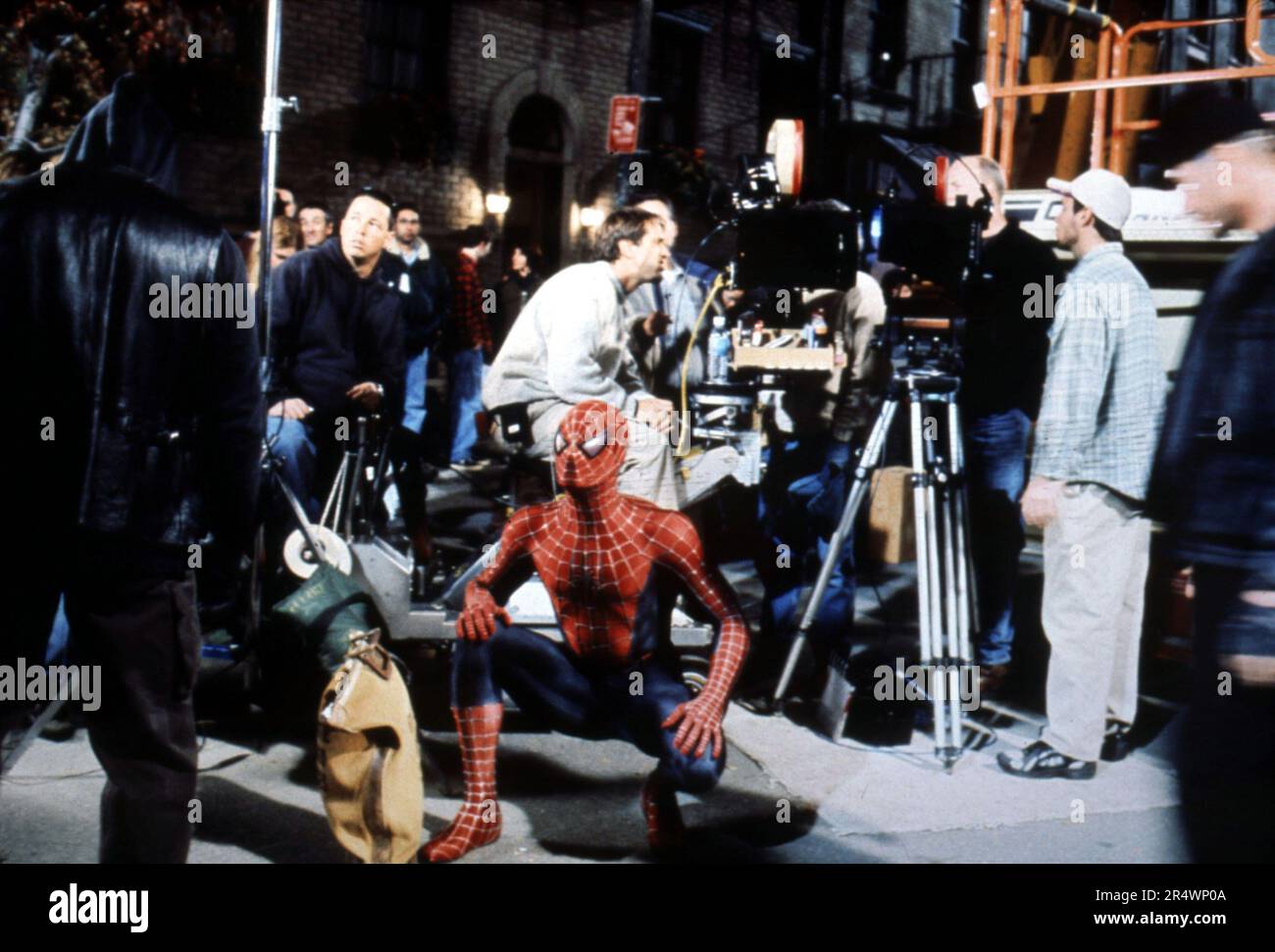 Spider man Year : 2002 USA Director : Sam Raimi Tobey Maguire Shooting ...