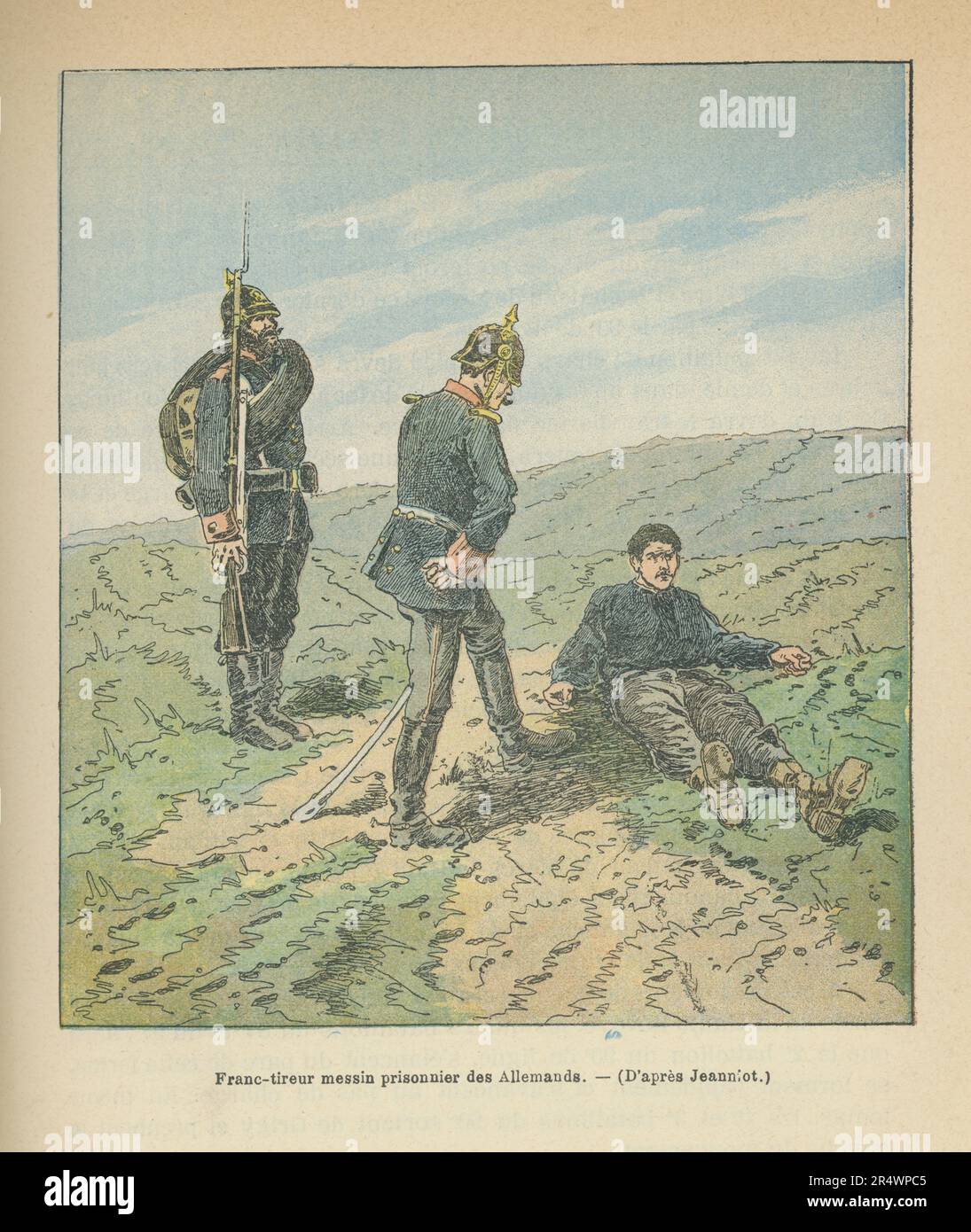 Irregular soldier from Metz taken prisoner by the Germans. Illustration ...