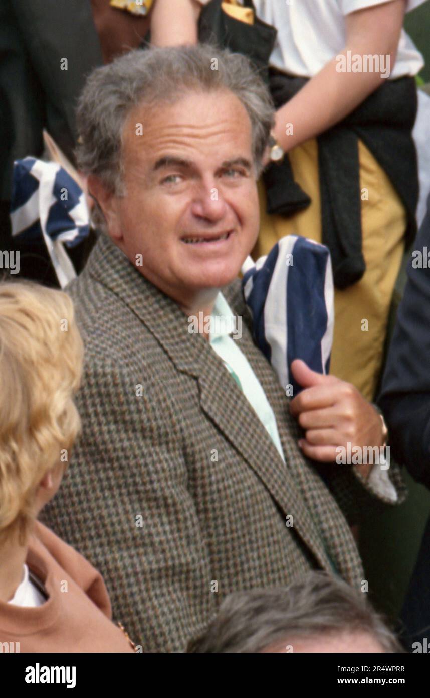 Portrait of French singer Guy Béart in the stands of the French Open in ...