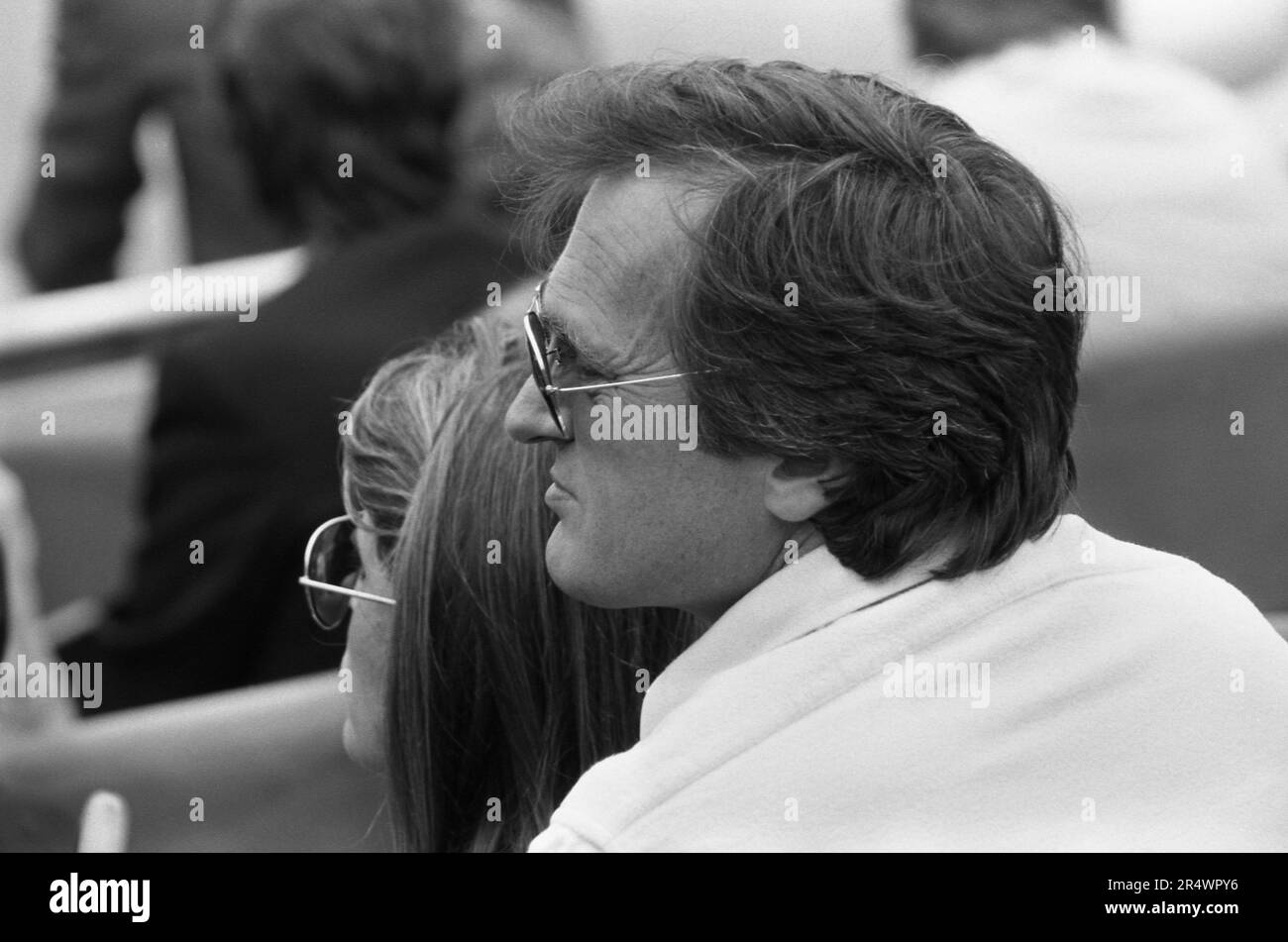 French journalist and writer Philippe Labro in the stands during the ...