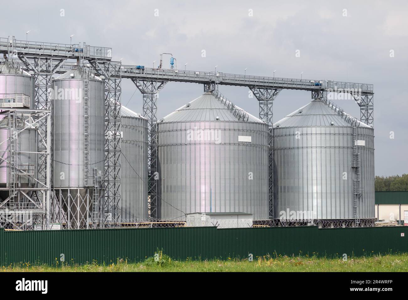 Modern large granary agro silos elevator on agro-processing ...