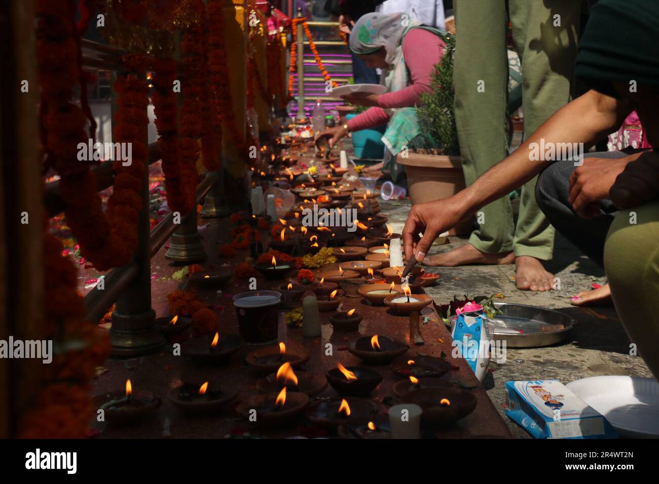 Srinagar, India. 28th May, 2023. Kashmiri Pandit (Hindu) devotees ...