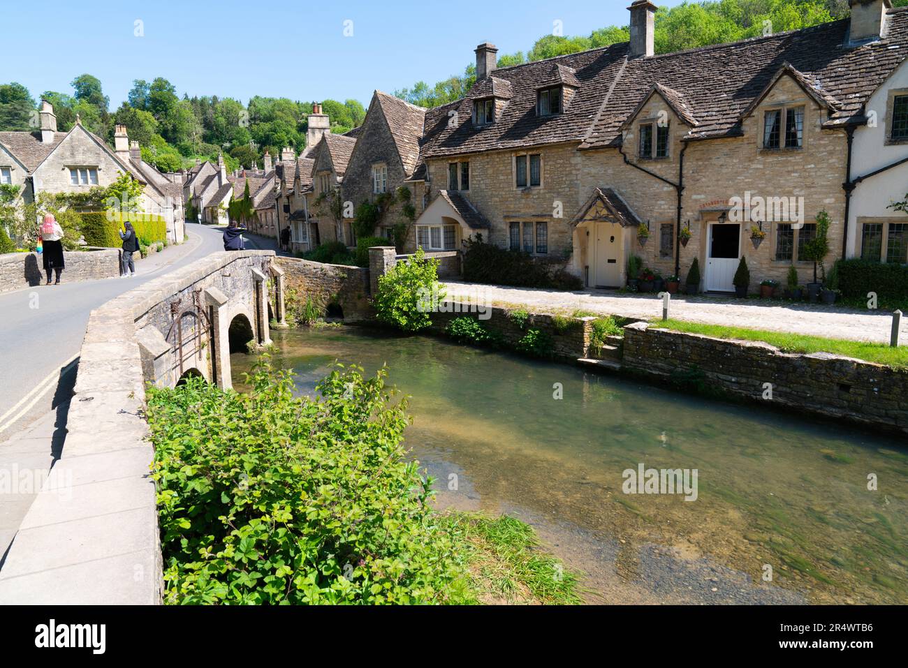 Castle Combe Wiltshire By Brook river in beautiful village within the ...