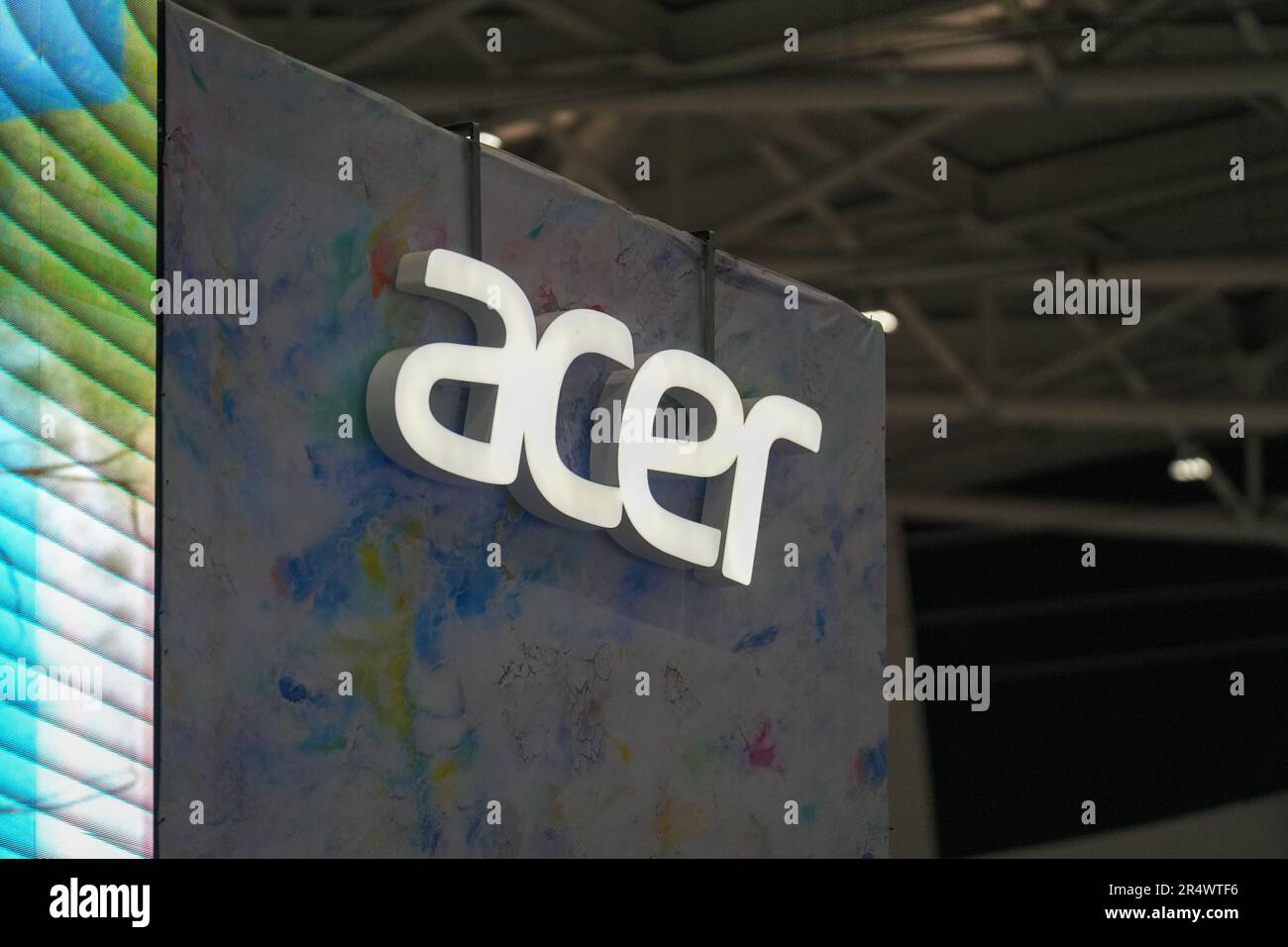 A logo of Acer, Taiwanese multinational hardware and electronics ...