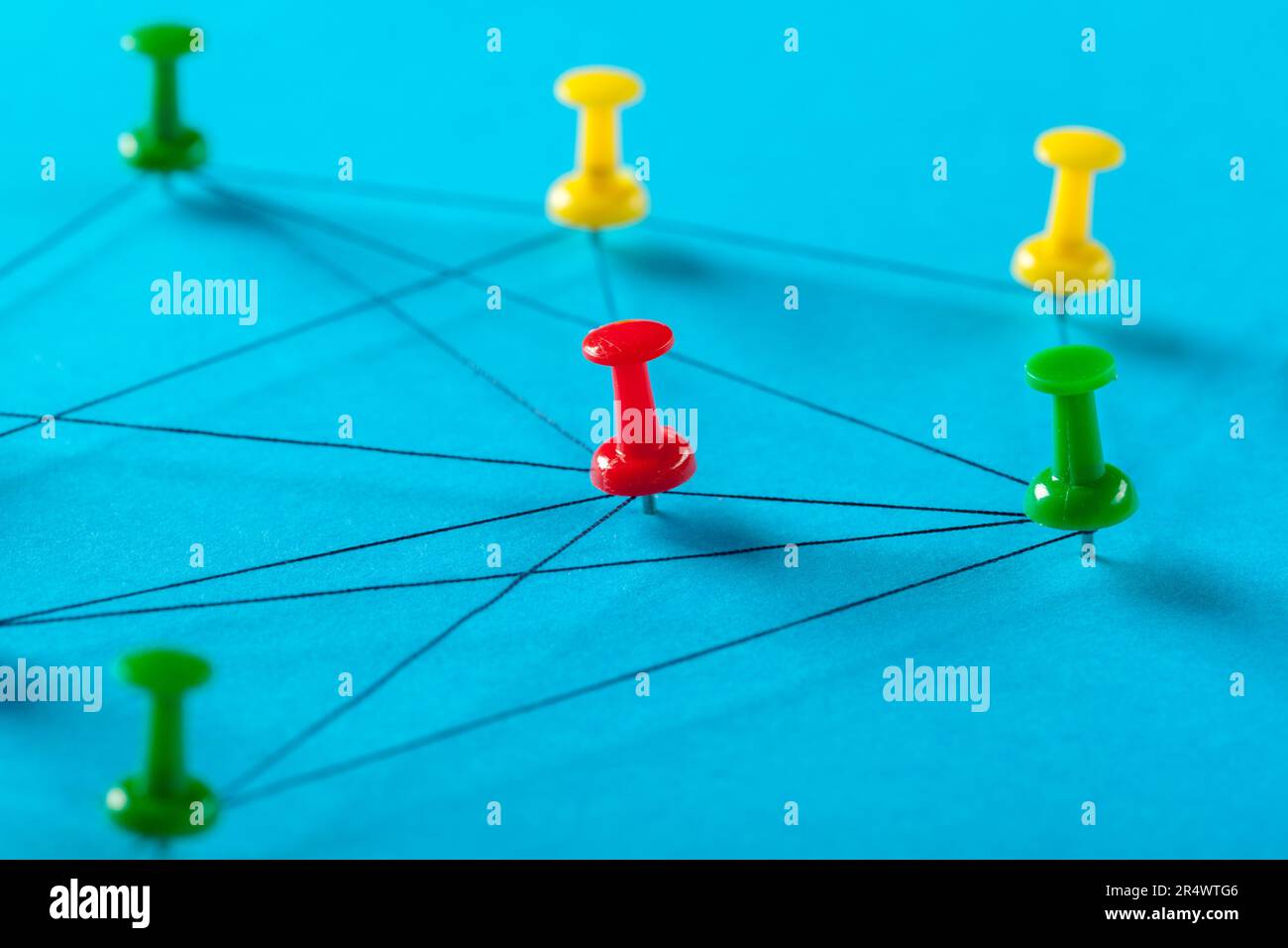 Network with pins Stock Photo - Alamy