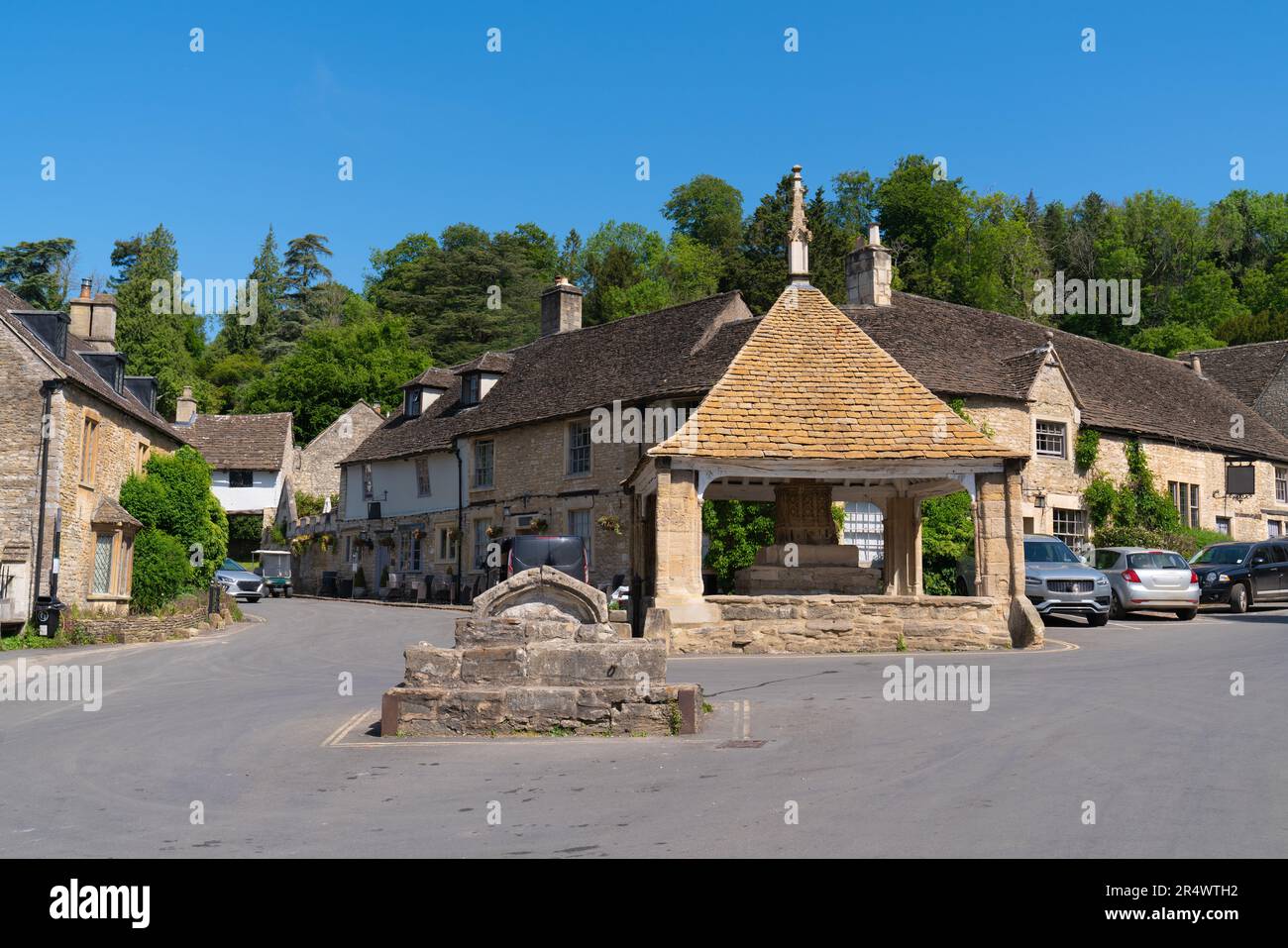 Castle Combe Wiltshire pretty quaint village England UK in Cotswolds ...
