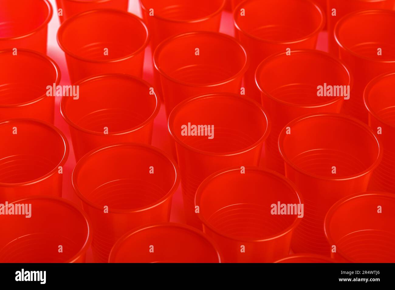 red disposable plastic glasses Stock Photo - Alamy