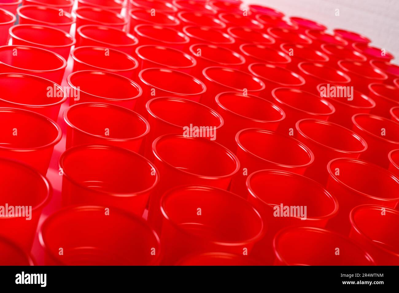 red disposable plastic glasses Stock Photo - Alamy