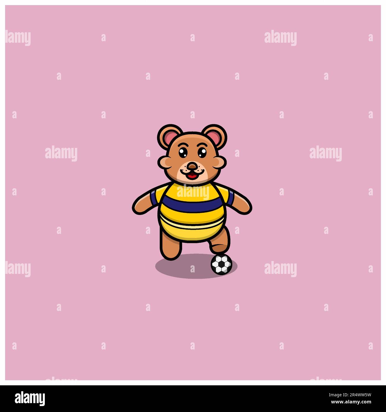 Cute Baby Bear Football. Character, Logo, Icon, Cartoon And Inspiration ...