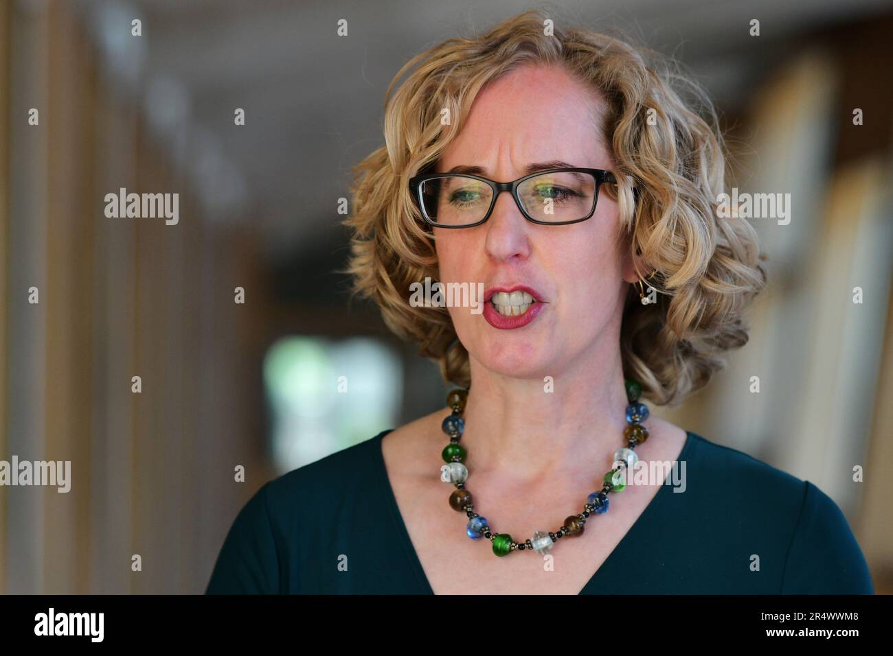 Edinburgh Scotland, UK 30 May 2023. Lorna Slater makes a statement on ...