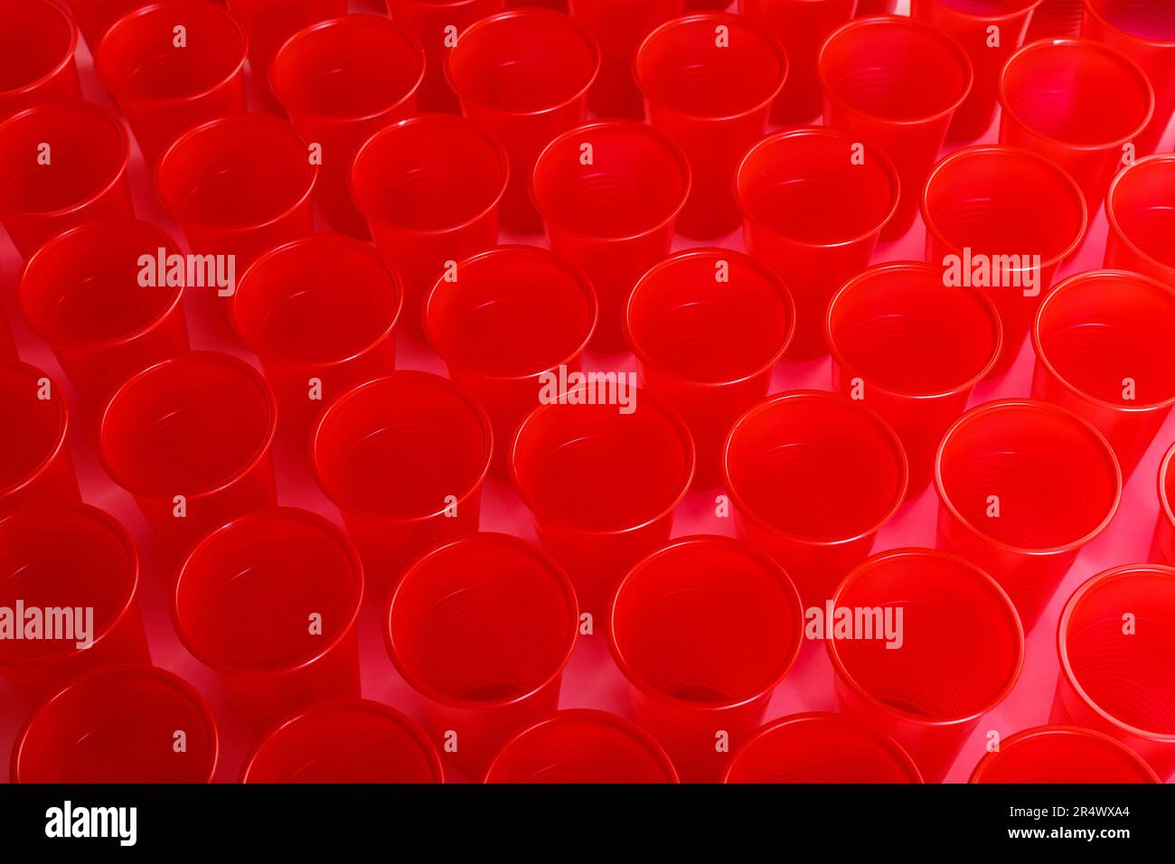 red disposable plastic glasses Stock Photo - Alamy