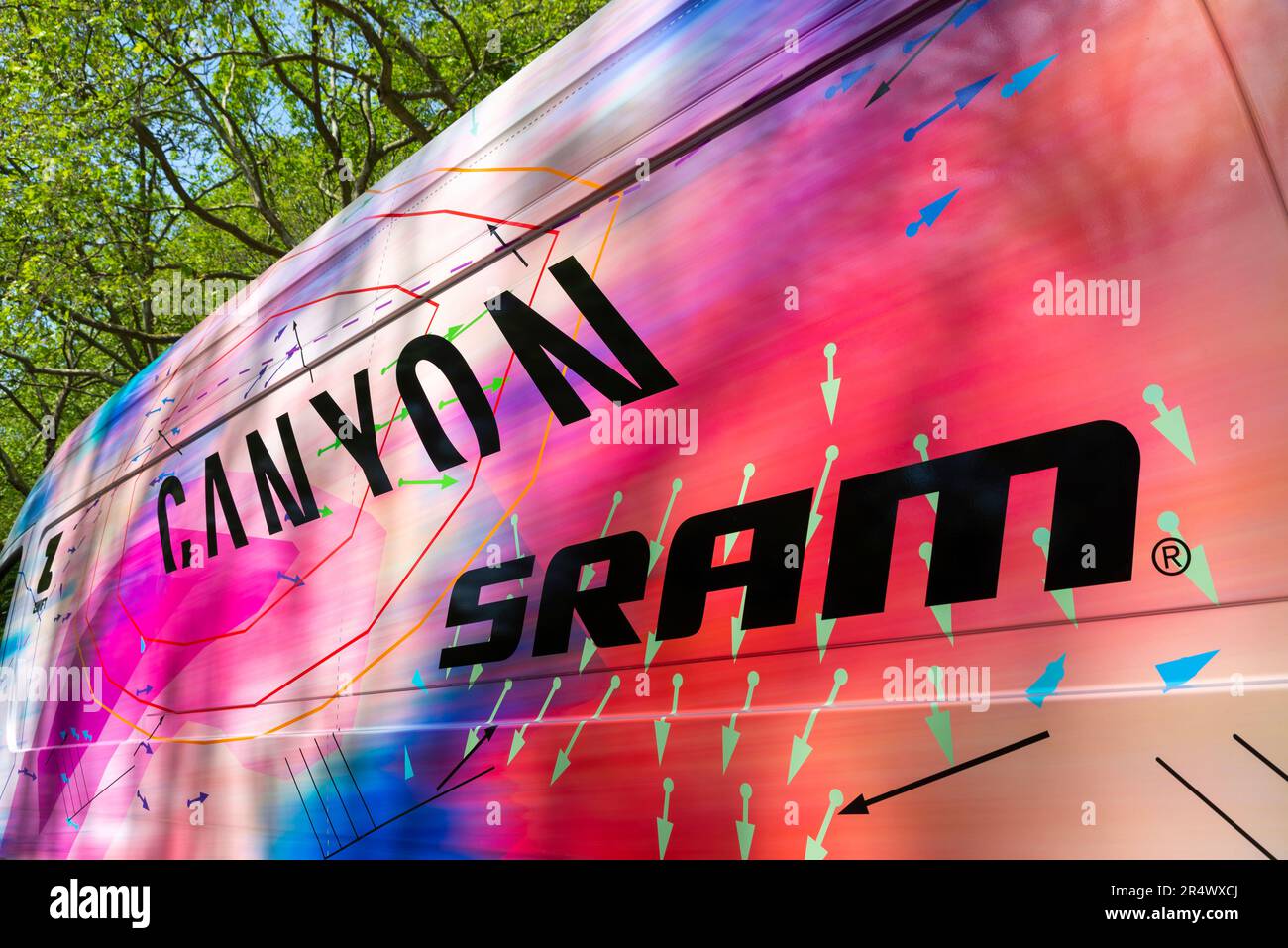 Canyon Sram Racing team support vehicle for the RideLondon Classique ...