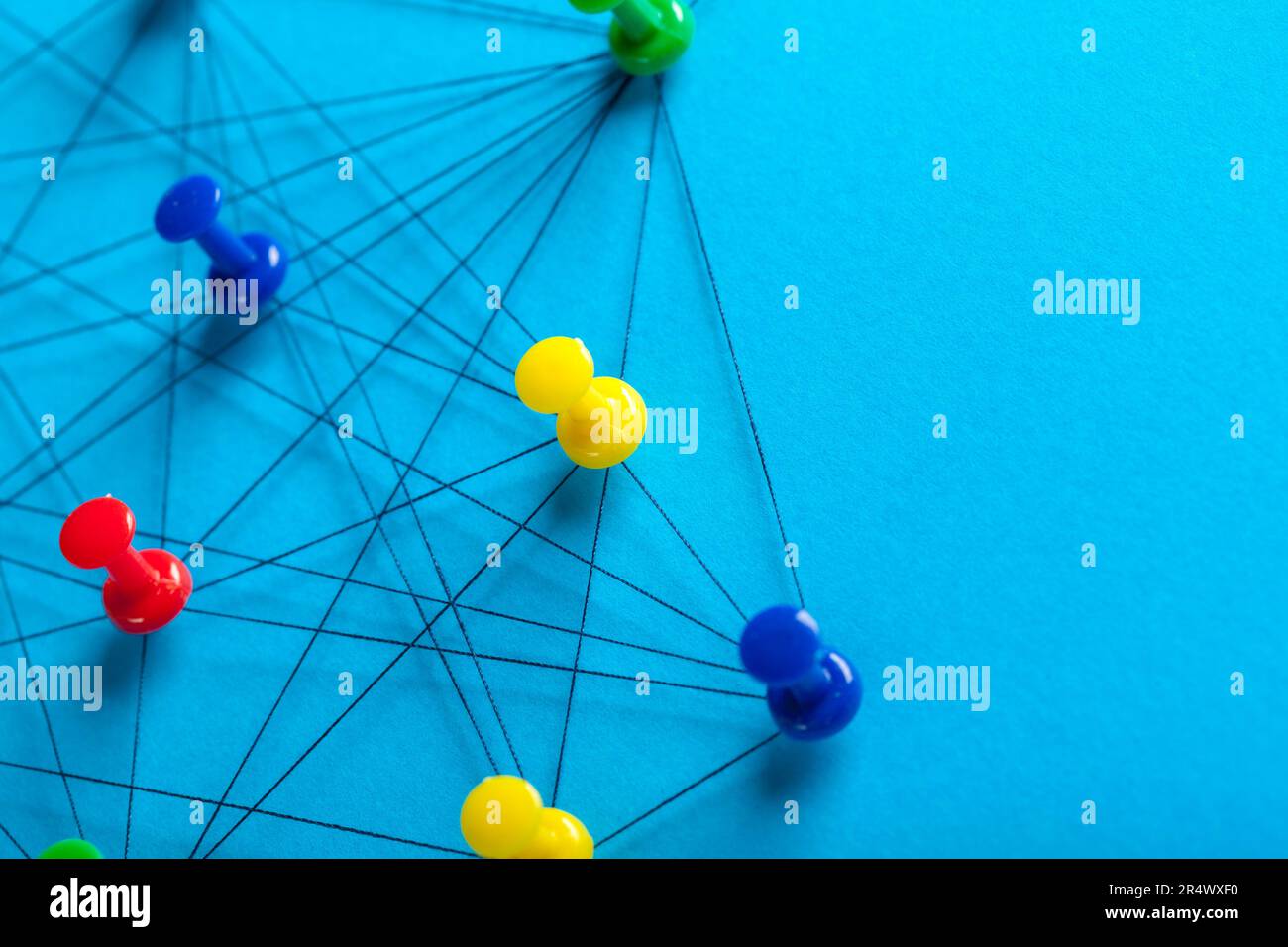 Network with pins Stock Photo - Alamy