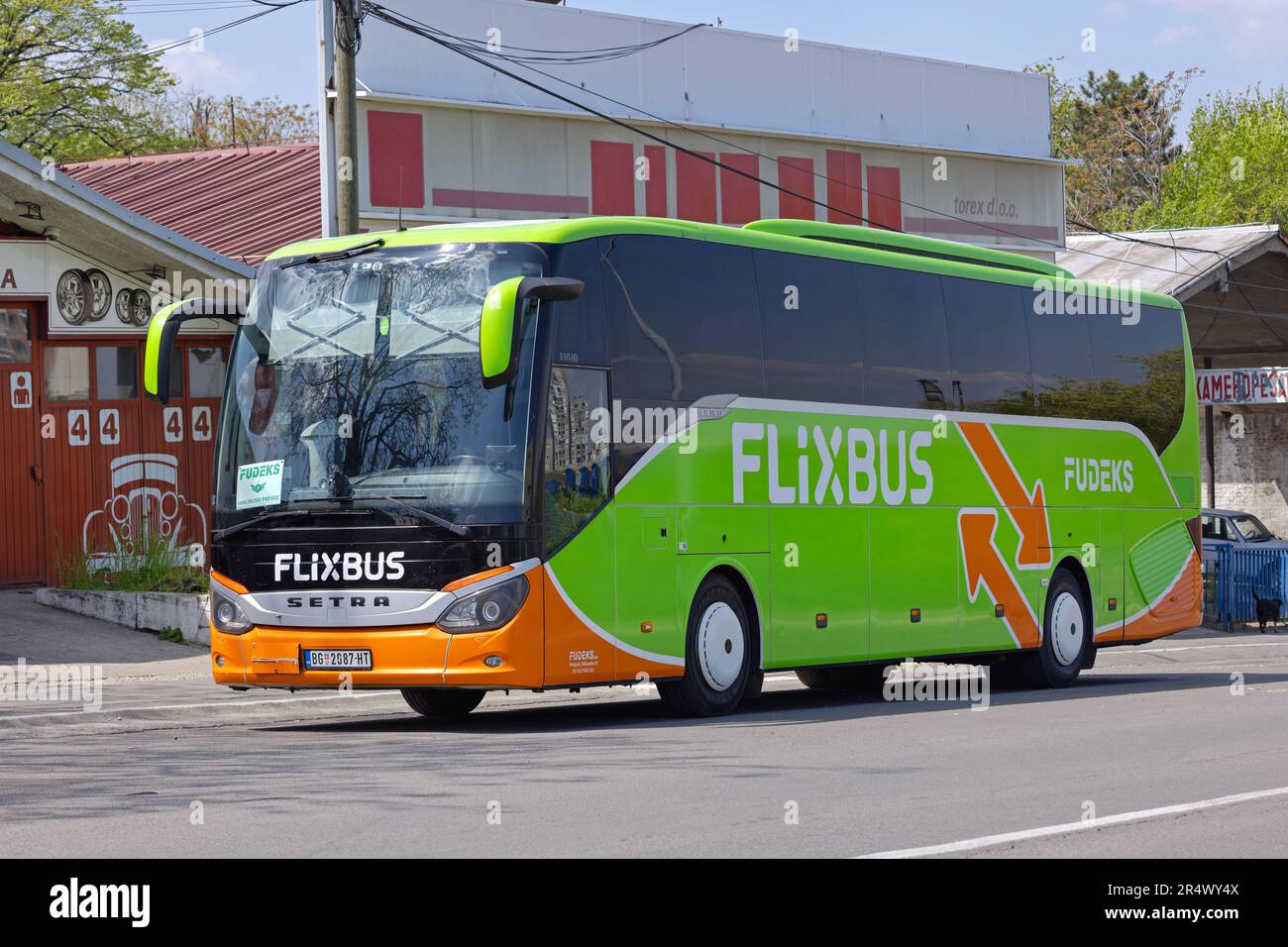 Belgrade, Serbia - April 23, 2023: Flix Bus Coach German Travel Company ...