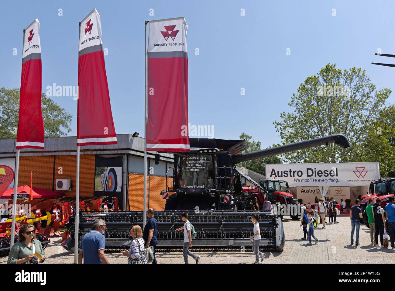 Novi Sad, Serbia - May 22, 2023: Big Black Combine Harvester Massey ...
