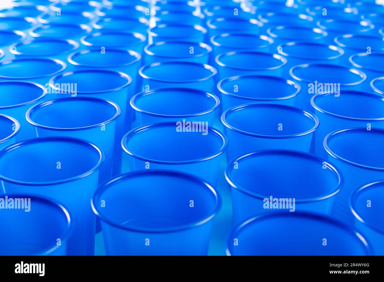 blue disposable plastic glasses Stock Photo - Alamy