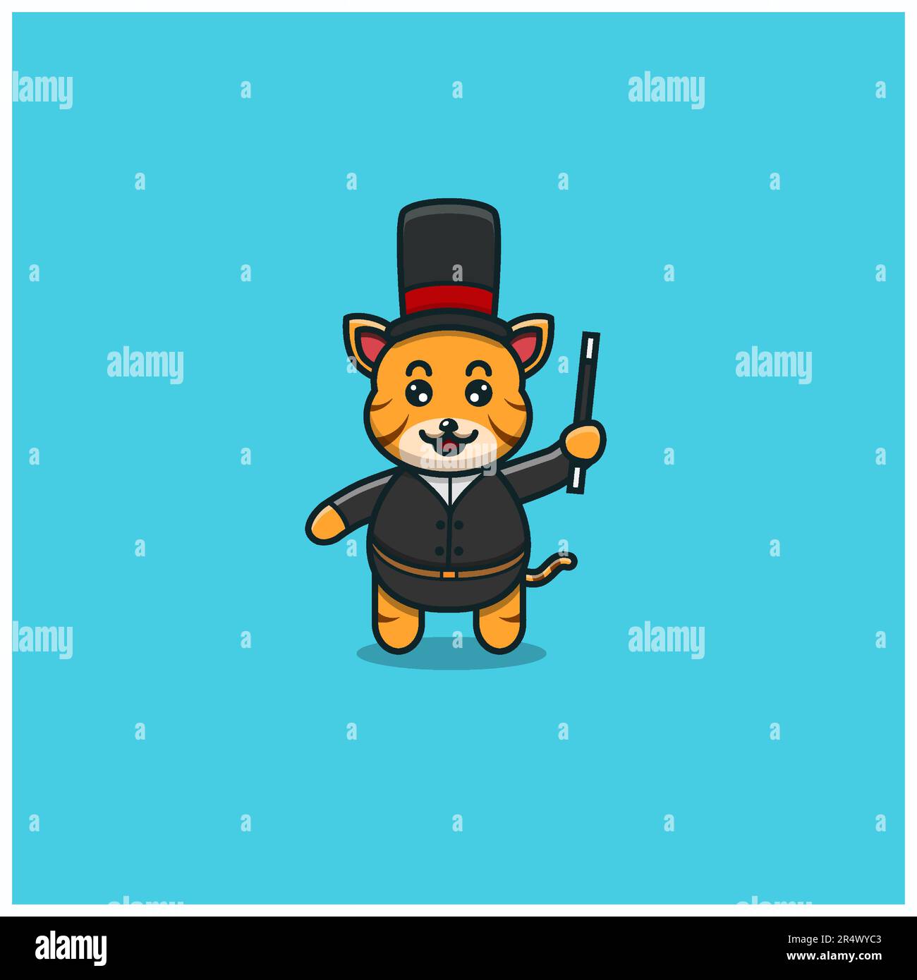 Cute Baby Tiger Magician. Character, Mascot, Icon, and Cute Design ...