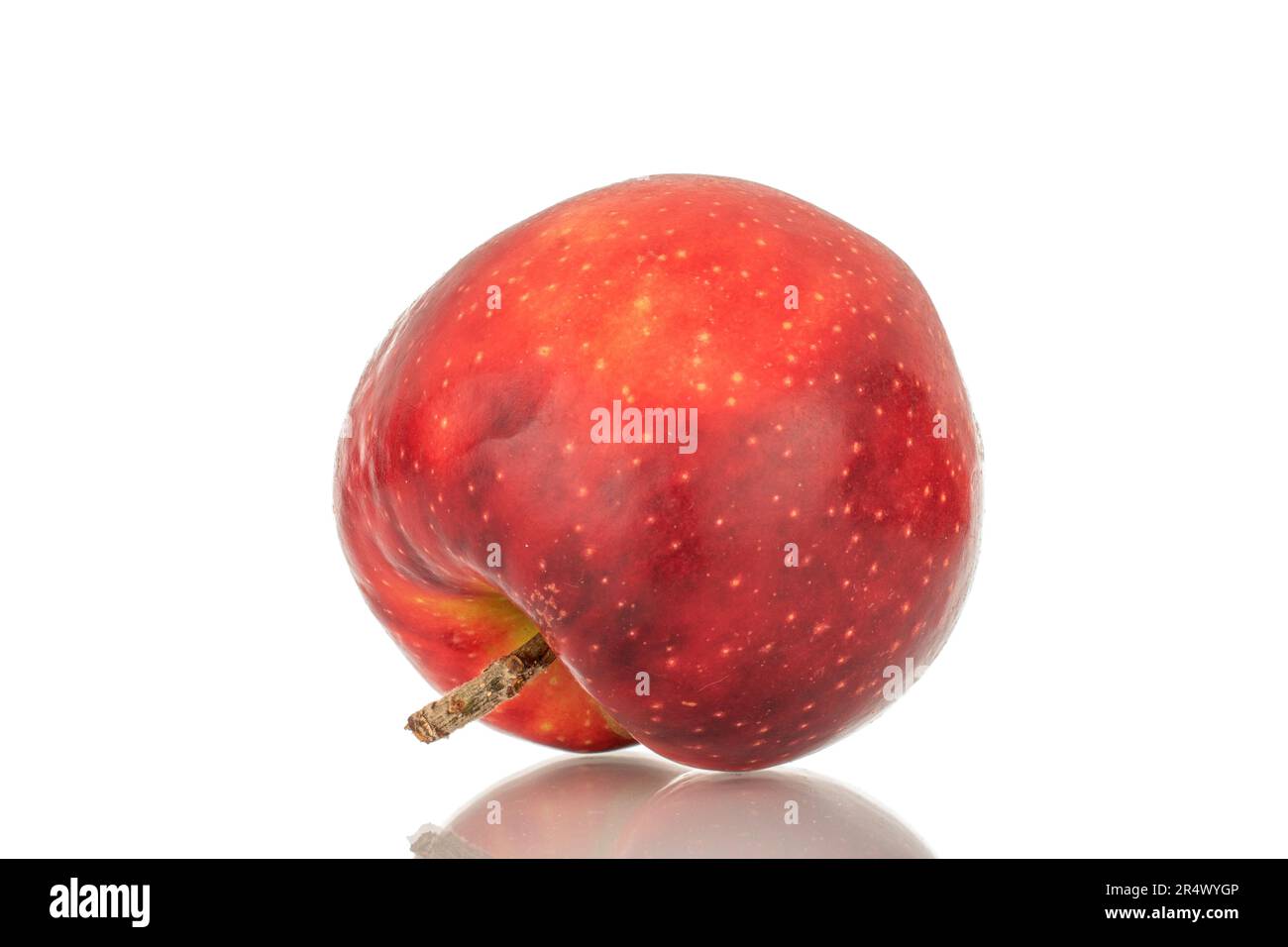 One red apple, macro, isolated on white background Stock Photo - Alamy