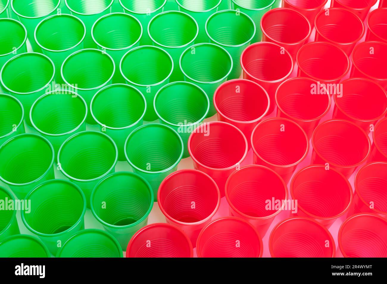 Multicolor plastic glasses isolated on white background Stock Photo - Alamy