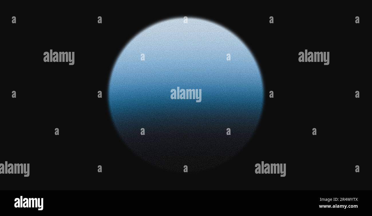 Glowing blue gradient sphere on black background, moon rise abstract ...