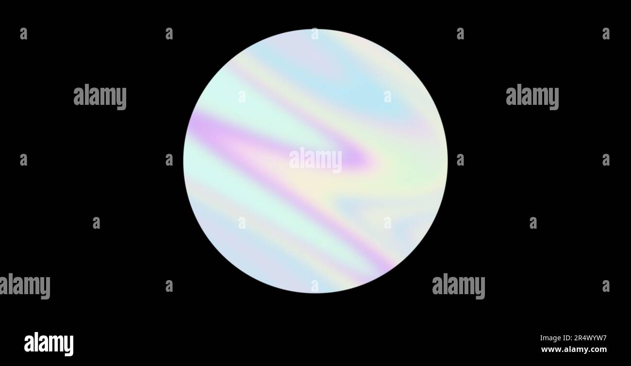Abstract holographic circle on black background iridescent liquid color ...