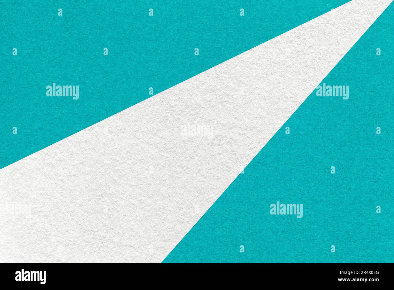 Texture of old craft white and cyan color paper background, macro ...