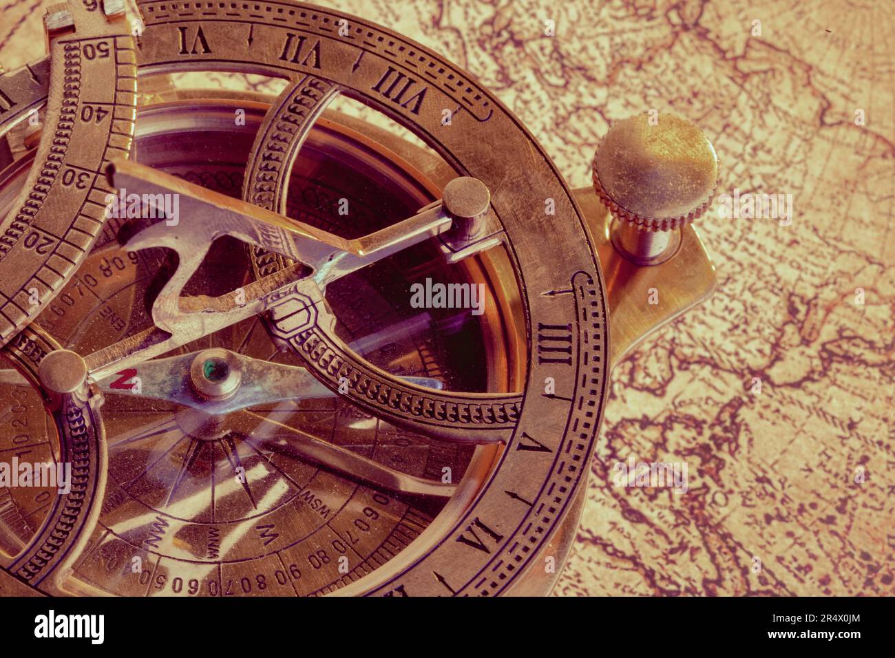 Old compass over ancient map Stock Photo - Alamy