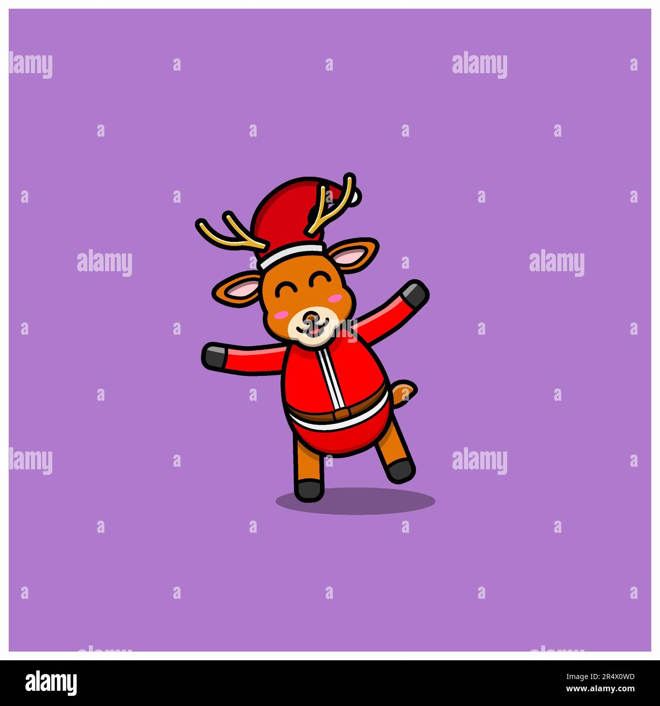 Cute Funny Baby Santa Deer Character . Character, Mascot, Icon, and ...