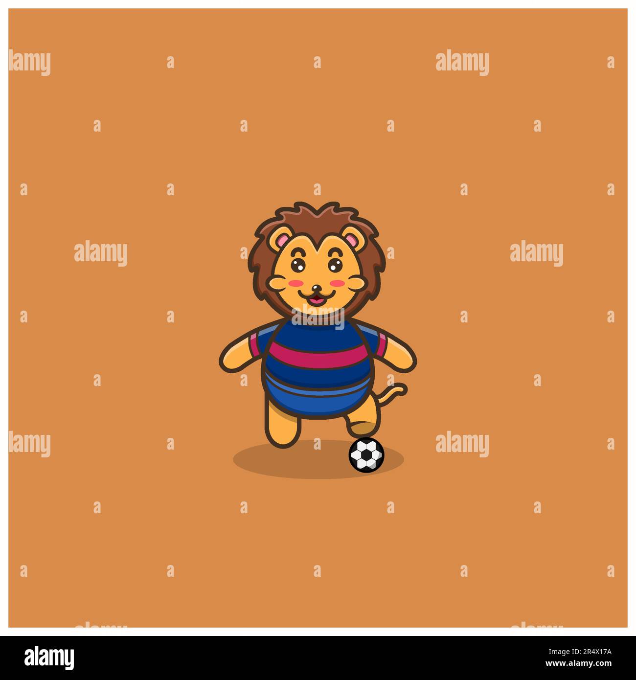 Cute Baby Lion Football. Character, Mascot, Icon, Logo, Cartoon and ...