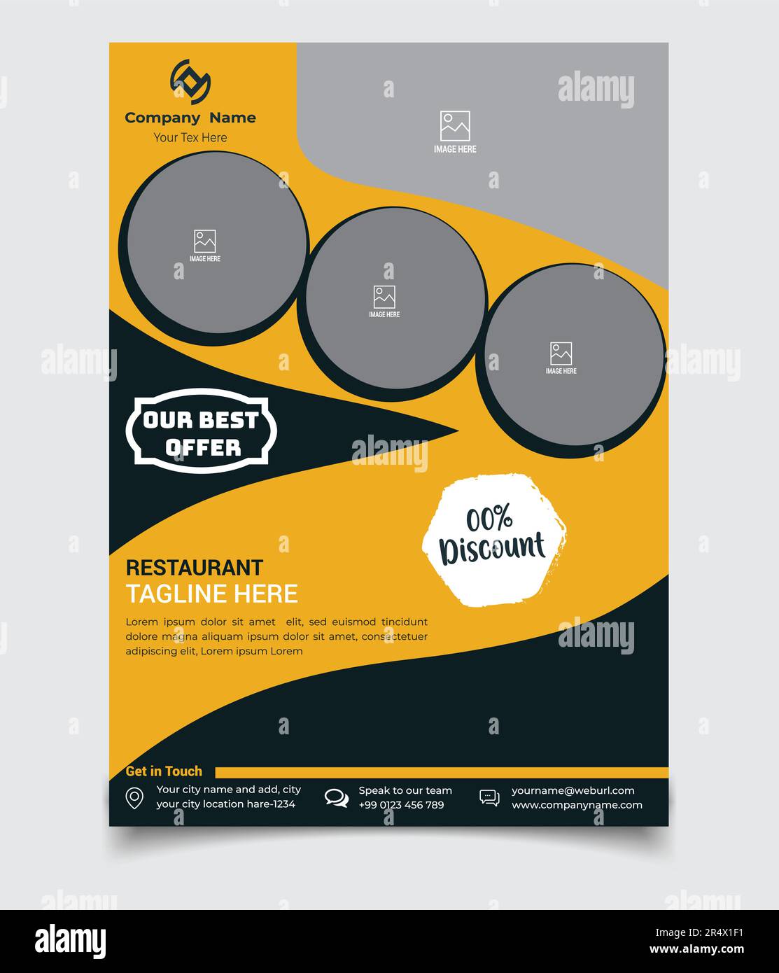 Restaurant Service Provide Flyer Design Template Stock Vector Image ...